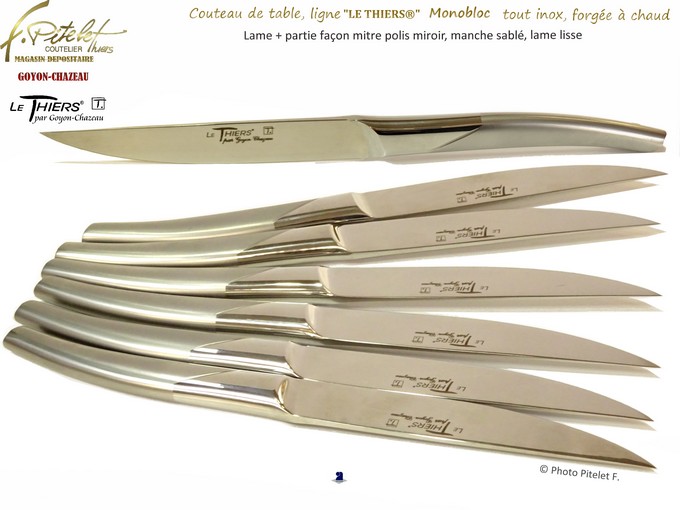 Couteau forgé le THIERS(R) Goyon-Chazeau monobloc tout inox. Manche ...