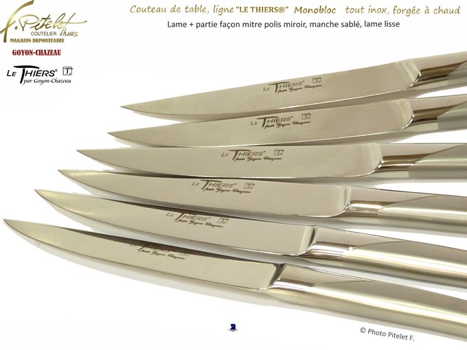Couteau forgé le THIERS(R) Goyon-Chazeau monobloc tout inox. Manche ...